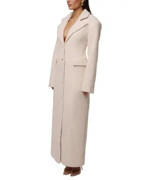 JLUXLABEL Textured Full-length Coat With Notched Lapel