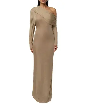 JLUXLABEL Drape And Shine Maxi Dress - Gold