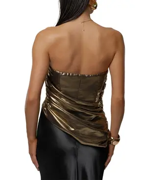 JLUXLABEL Soiree Metallic Top - Gold