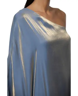 JLUXLABEL Cher Iridescent One-shoulder Top With Asymmetrical Hem