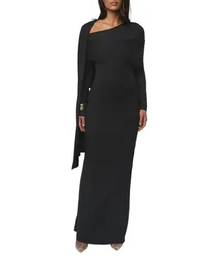 JLUXLABEL Asymmetric Maxi Dress - Black