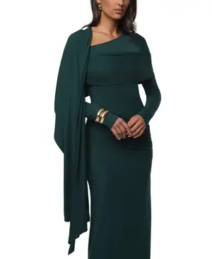 JLUXLABEL Glitz Asymmetric Maxi Dress - Green