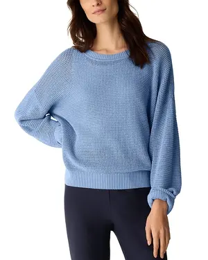Eileen Fisher Crewneck Sweater In Cotton And Tencel™ Lyocell - Sky Light