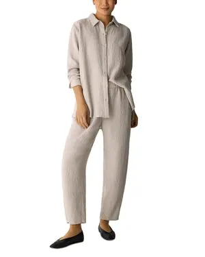 Eileen Fisher Cotton Doubleweave Ankle Lantern Pants