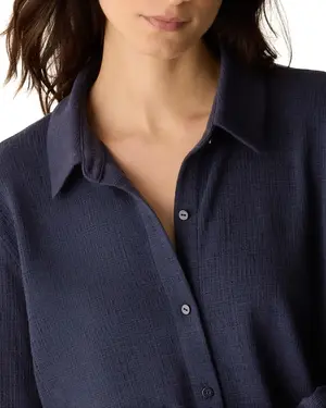 Eileen Fisher Stretch Jersey Classic Collar Shirt