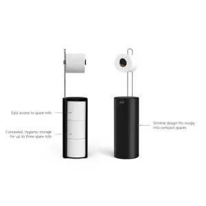 JOSEPH JOSEPH Easy Store Toilet Paper Roll Holder With Concealed Storage