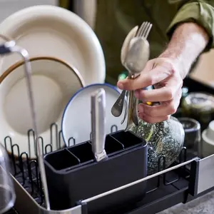 JOSEPH JOSEPH Extend Steel Plus Expandable Dish Rack With Wine Glass Holder