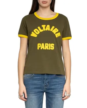 Zadig&Voltaire Zadig & Voltaire "Voltaire Paris" Graphic T-Shirt Tilleul