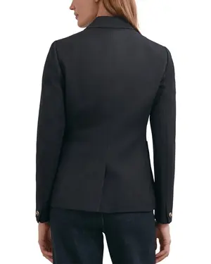 REISS Double Breasted Wool-blend Twill Blazer - Navy