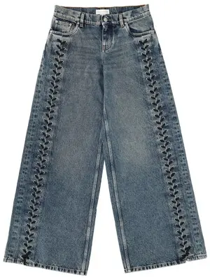 Stella McCartney Lace Detailed Wide Leg Jeans