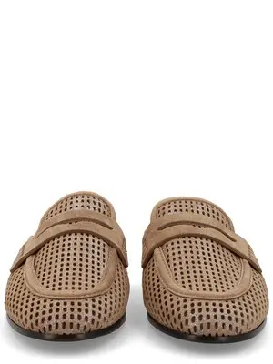 Brunello Cucinelli Sparkling Net Mules - Buff