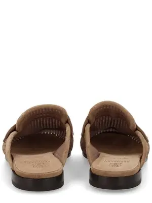 Brunello Cucinelli Sparkling Net Mules - Buff
