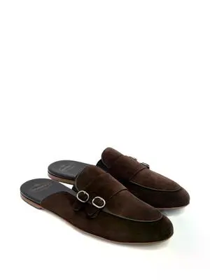 BARRETT Buckle Strap Mules - Brown