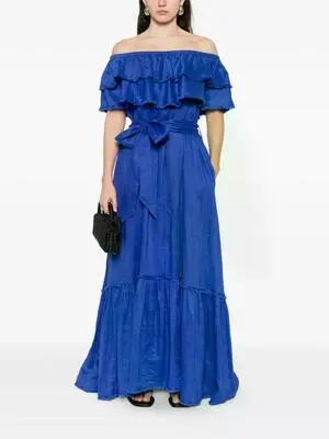 P.a.r.o.s.h Tie-belt Maxi Dress - Blue