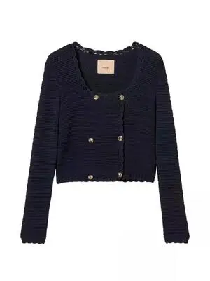 TWINSET Crochet-knit Cardigan With Gold-tone Buttons