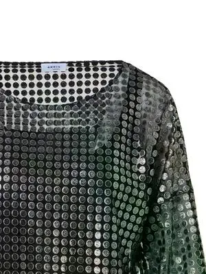 Akris Brushed Metallic Dot-embroidered Blouse