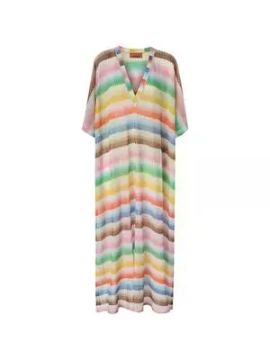 Missoni V-neck Zigzag-motif Cover-up - Neutrals