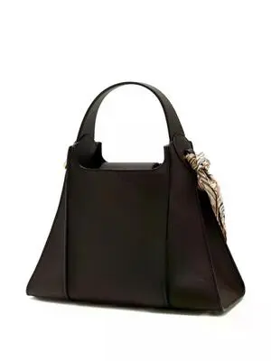 Strathberry Tote Bag With Floral Scarf - Brown