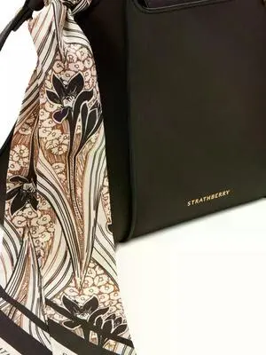 Strathberry Tote Bag With Floral Scarf - Brown