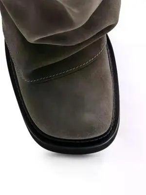 Attico Robin Suede Combat Boots - Grey