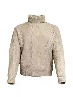 Max Mara Cable-knit Roll-neck Sweater