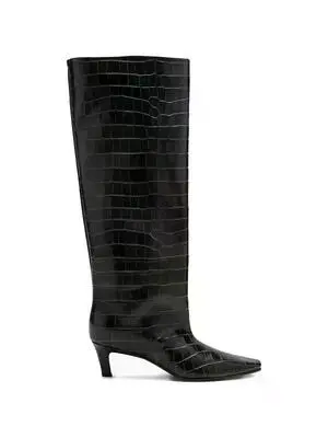 TOTEME Croc-embossed Knee-high Boots