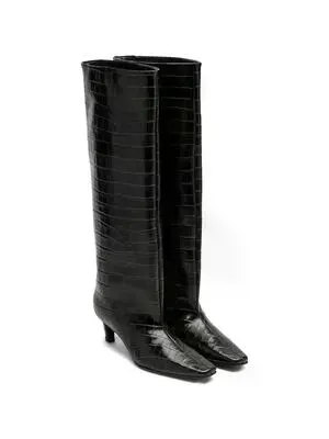 TOTEME Croc-embossed Knee-high Boots