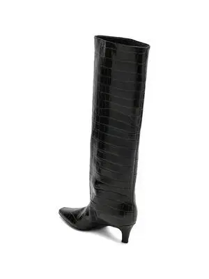TOTEME Croc-embossed Knee-high Boots