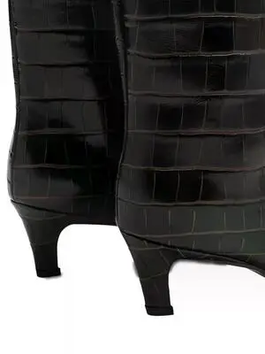 TOTEME Croc-embossed Knee-high Boots