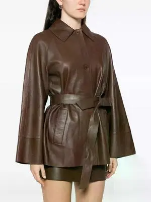 P.a.r.o.s.h Leather Tie-waist Jacket