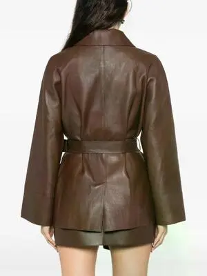 P.a.r.o.s.h Leather Tie-waist Jacket