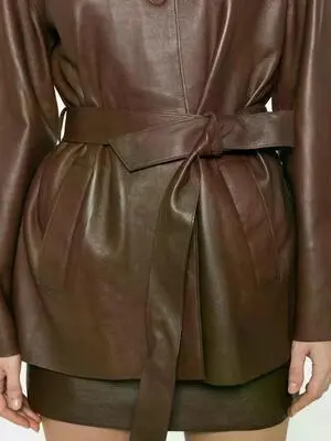 P.a.r.o.s.h Leather Tie-waist Jacket