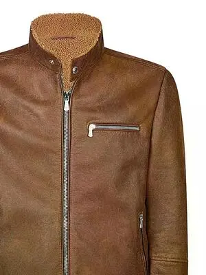 Eleventy Shearling Biker Jacket