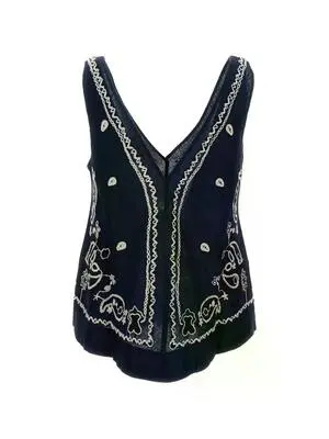 P.a.r.o.s.h Embroidered Linen Top