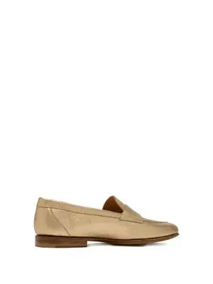 Magnanni Sonya Metallic Pebble Leather Loafers