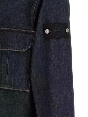 Stone Island Contrast-stitching Zip Denim Overshirt