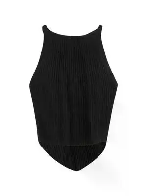 COURREGES Embroidered Knit Top - Black