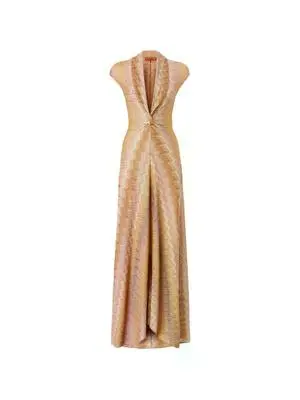 Missoni Twisted Zigzag Pattern Maxi Dress - Neutrals