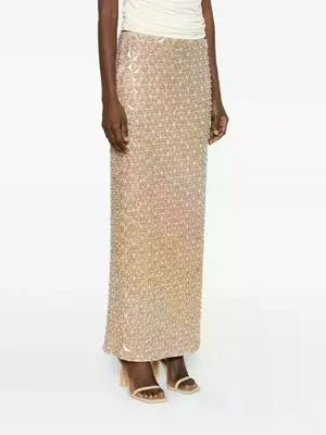 P.a.r.o.s.h Sequin-embellished Maxi Skirt - Neutrals