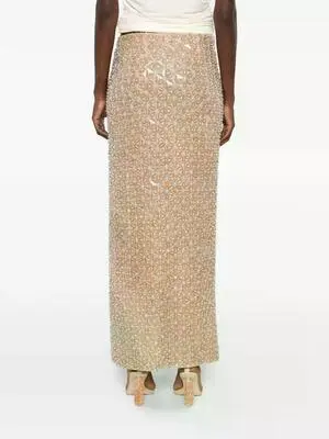 P.a.r.o.s.h Sequin-embellished Maxi Skirt - Neutrals