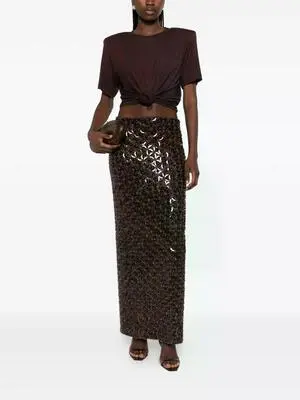 P.a.r.o.s.h Sequin-embellished Maxi Skirt - Brown