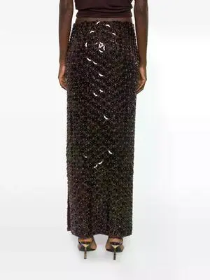 P.a.r.o.s.h Sequin-embellished Maxi Skirt - Brown