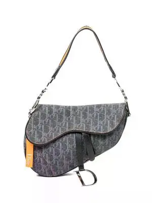 Dior Flight Saddle Oblique Denim Tote Bag - Blue