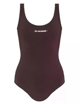 JIL SANDER Logo One-piece Swimsuit - Brown