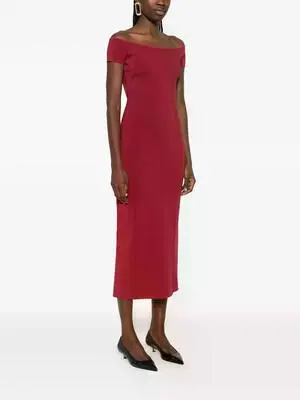 JOSEPH Foin Off-shoulder Midi Dress - Red