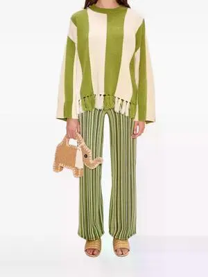 SIMONMILLER Faye Striped Tassel Sweater - Brown