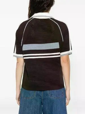 P.a.r.o.s.h Striped V-neck T-shirt - Brown