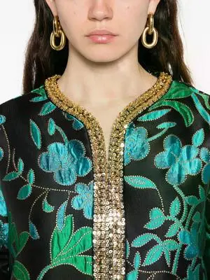BARUNI Aziza Floral-jacquard Maxi Dress - Black