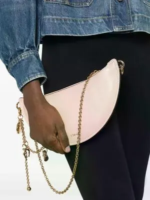 Chloé Mini Leather Shoulder Bag With Charm Detail - Neutrals