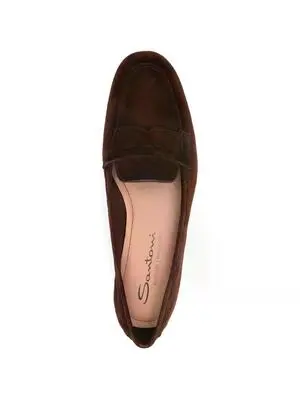 Santoni Carla Suede Penny Loafers